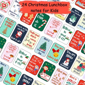 Christmas Lunchbox Notes for Kids, Festive Lunchbox Notes, Cute ...