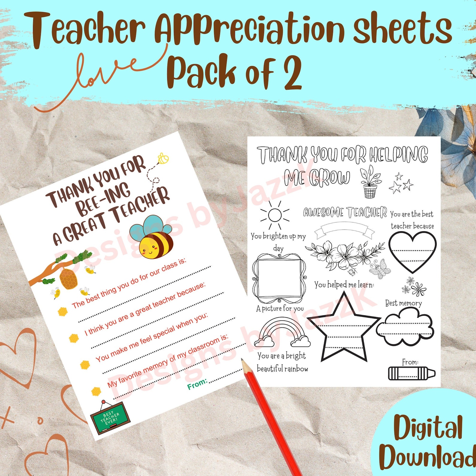 Teacher Appreciation Activity Pack | Instant Download | Printable for ...