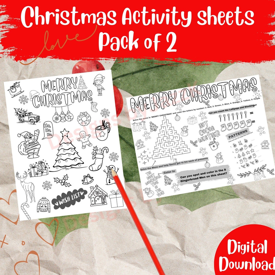 Christmas Activity Pack for Children Instant Download Printable for ...