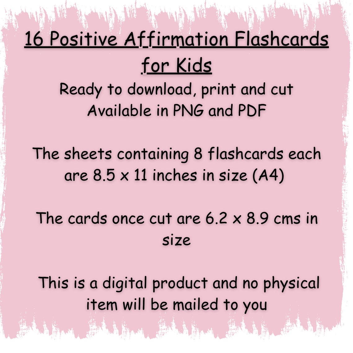 Positive Affirmation Flashcards for Kids, Sweets Flashcards for Kids ...