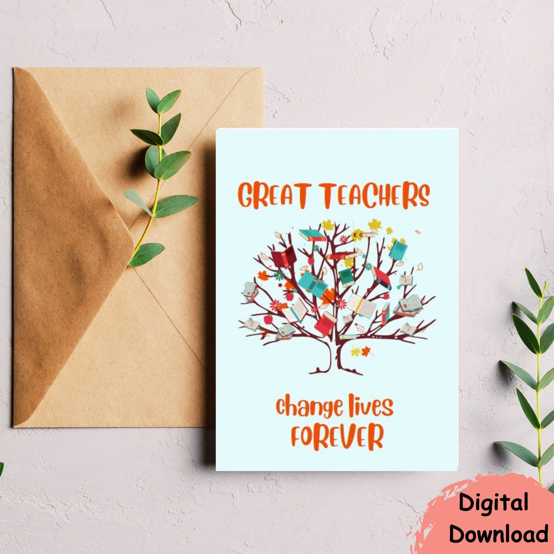 Appreciation Card for Teacher, Teacher Appreciation Week, Teacher's Day ...