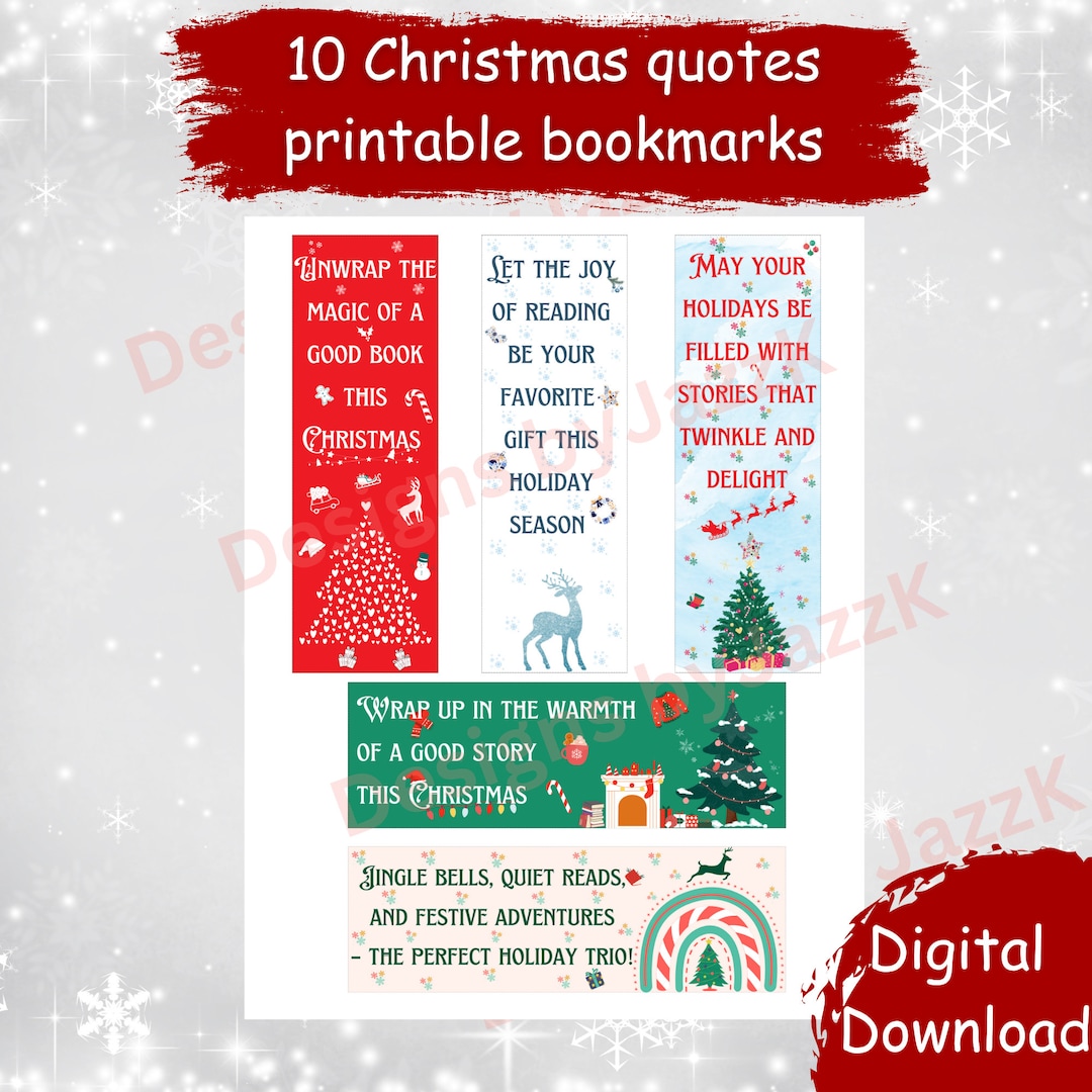 Christmas Quote Bookmarks Positive Christmas Quote Bookmarks - Etsy