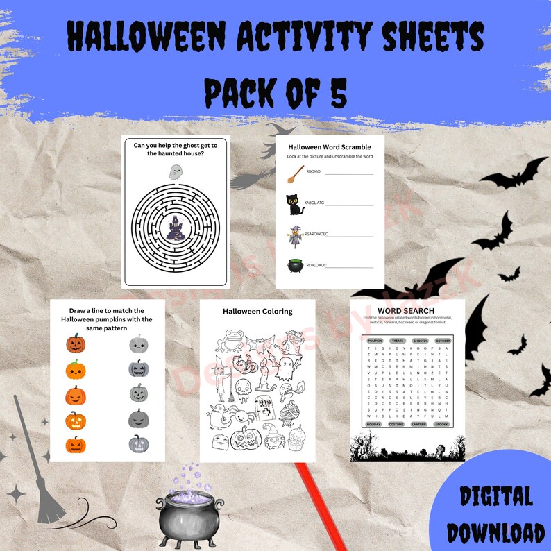 Halloween Activity Pack for Children Instant Download Printable for ...