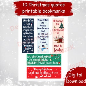 Christmas Quote Bookmarks, Printable Holiday Designs (digital Download ...