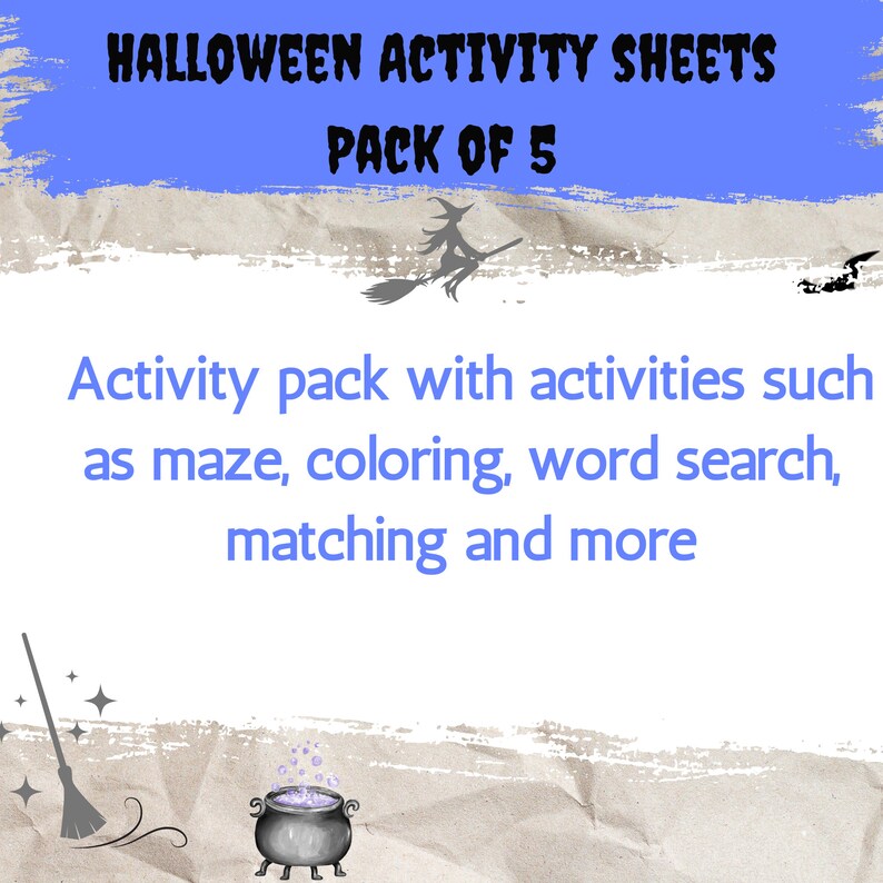 Halloween Activity Pack for Children Instant Download Printable for ...