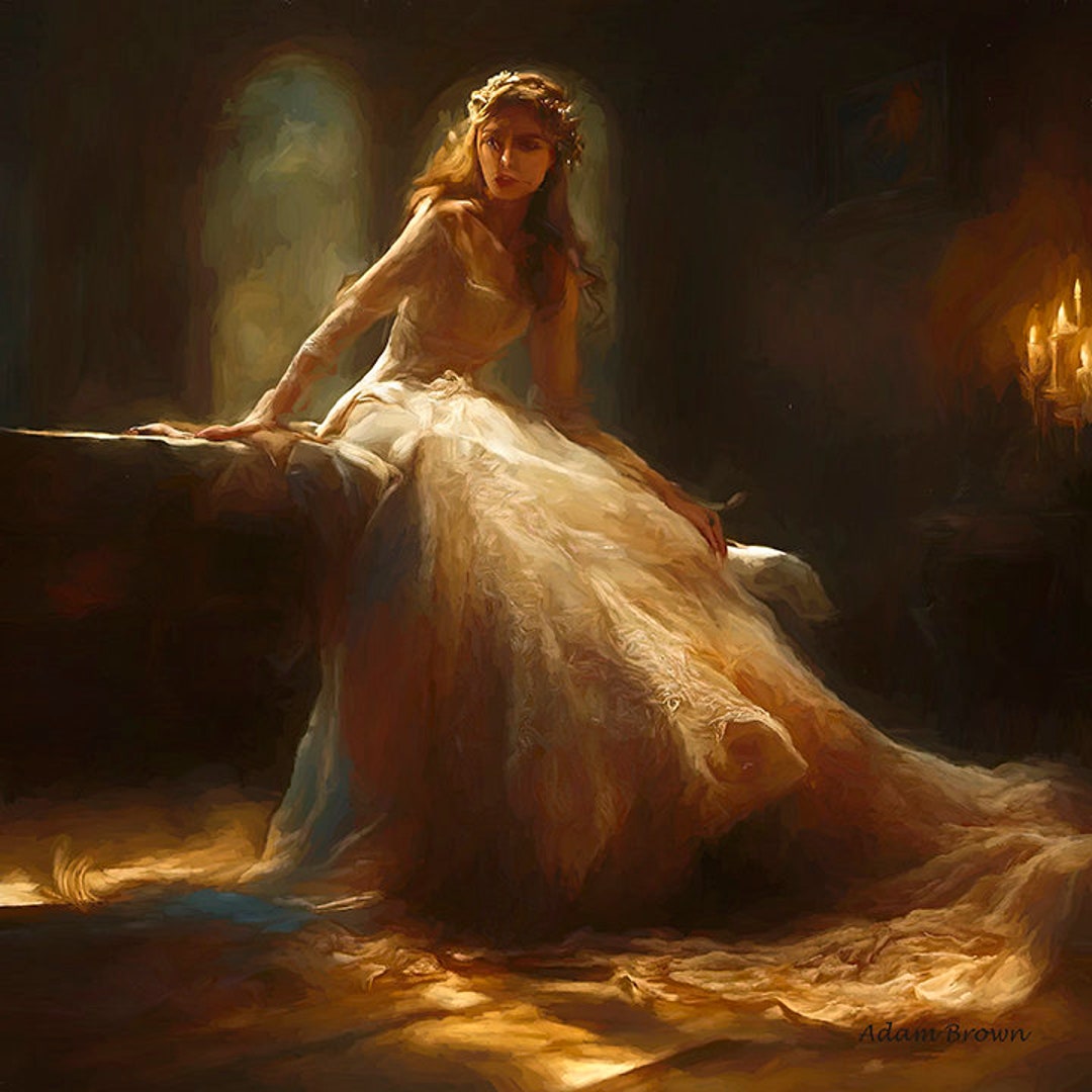 Damsel in Distress an Original Print Download of an Oil - Etsy