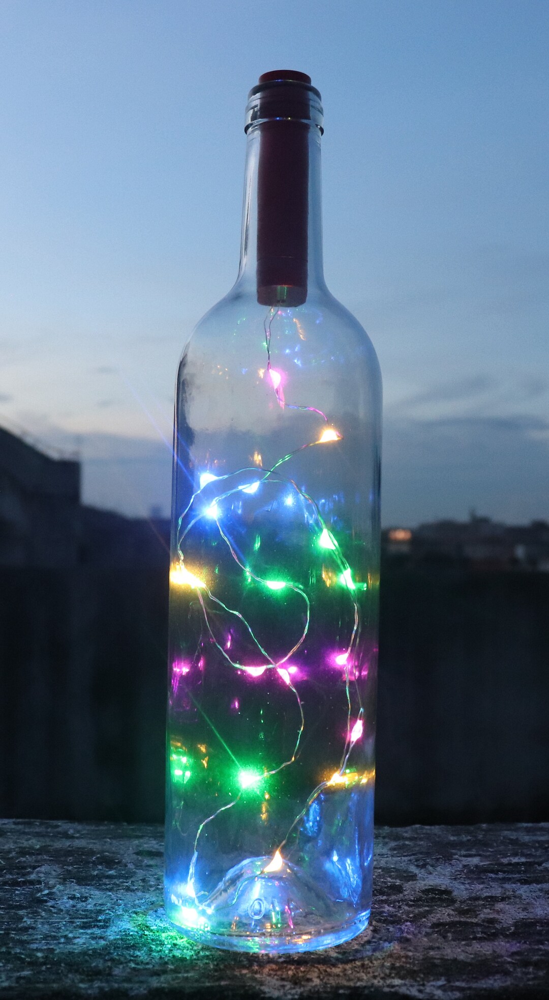 Fairy Lights In A Wine Bottle