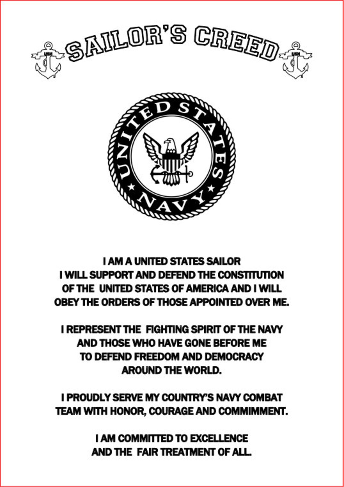 Sailors Creed 5x8 SVG - Etsy