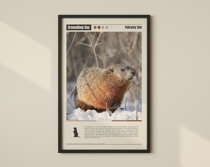 Groundhog Day Prints, Punxsutawney Phil Wall Art, Digital Download ...