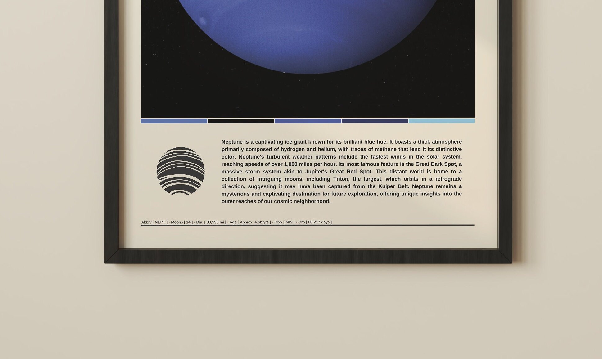Neptune Poster, Neptune Wall Art, Neptune Digital Download, Neptune ...