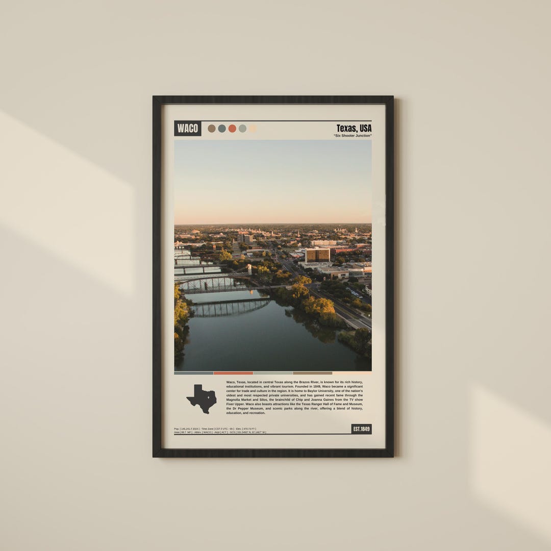 Waco Poster | Waco Print | Waco Wall Art | Waco Decor | Waco Photo ...