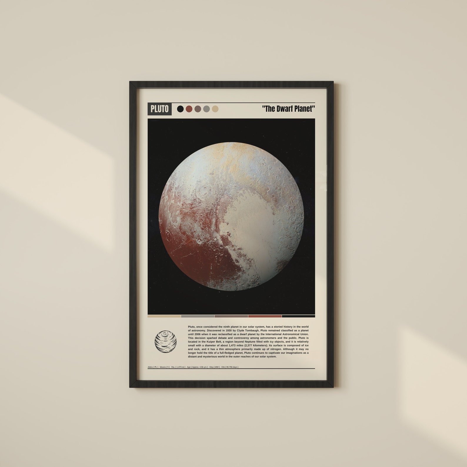 Pluto Poster, Pluto Print, Pluto Wall Art, Pluto Digital Download, Pluto Wall Decor, Pluto ...
