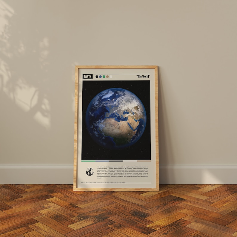 Earth Print, Earth Poster, Earth Digital Download, Earth Wall Art ...