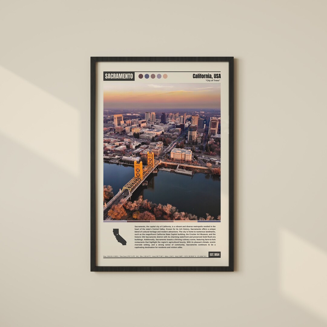 Sacramento Poster, Sacramento Wall Art, Sacramento Digital Download ...