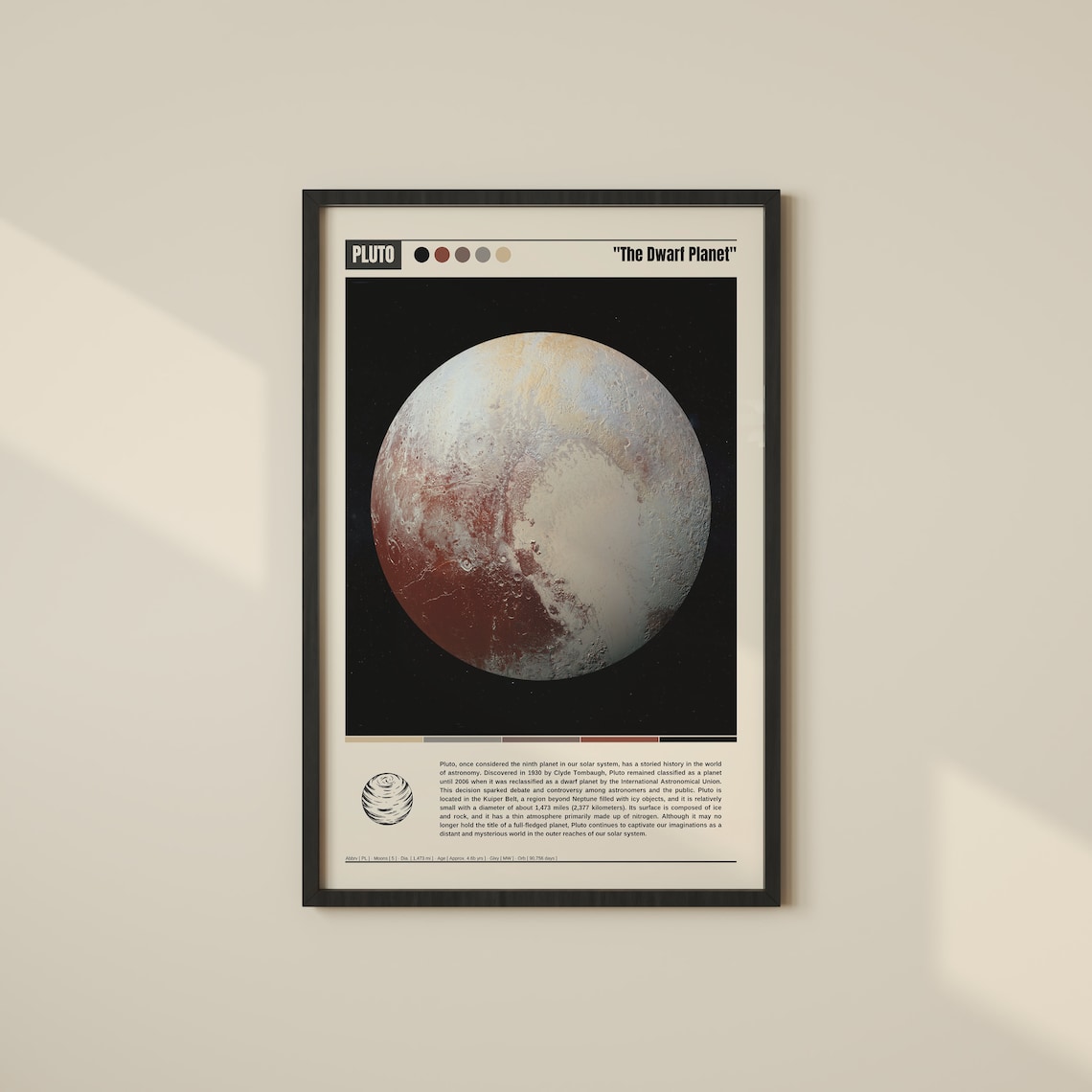 Pluto Poster, Pluto Print, Pluto Wall Art, Pluto Digital Download ...