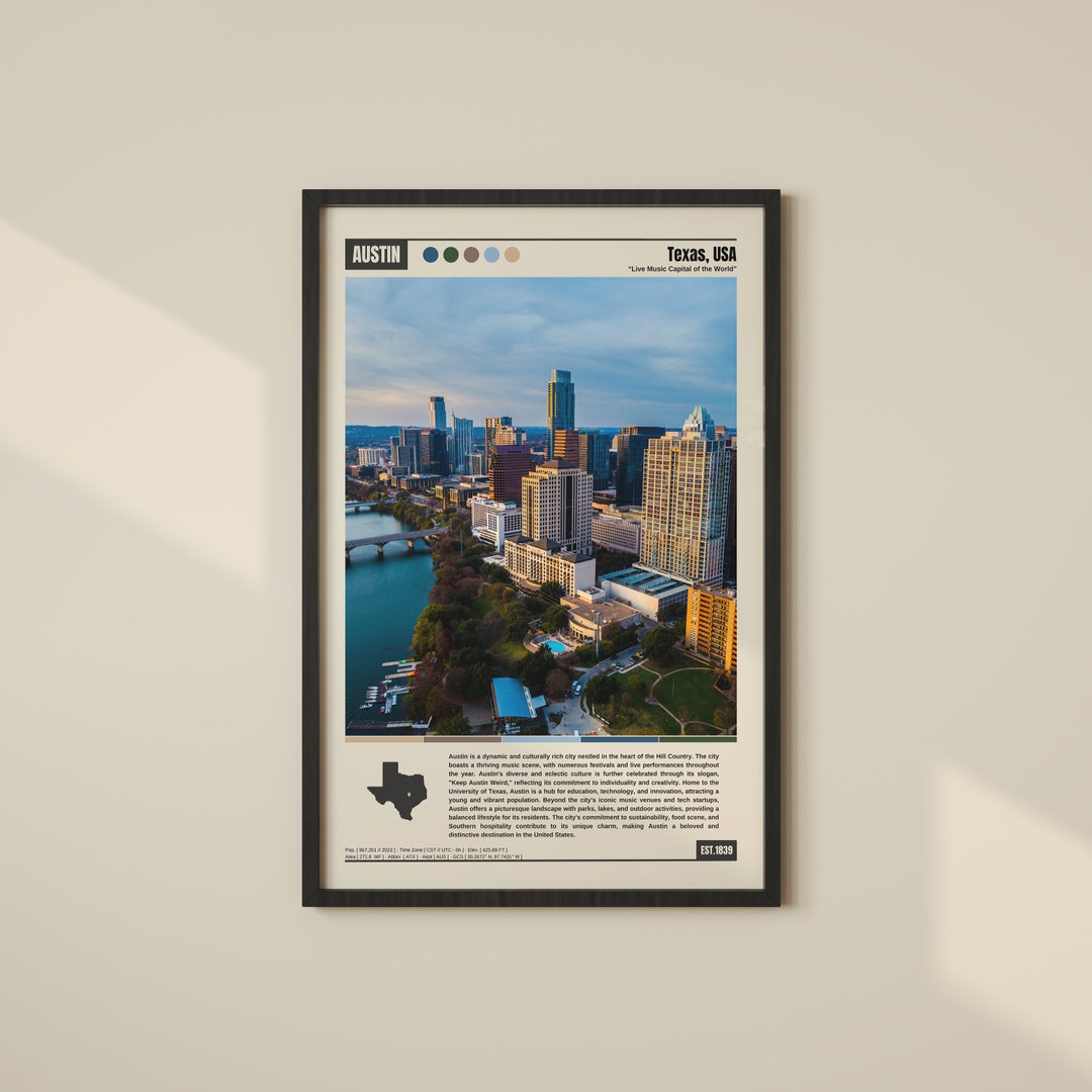 Austin Poster | Austin Print | Austin Wall Art | Austin Decor | Austin ...