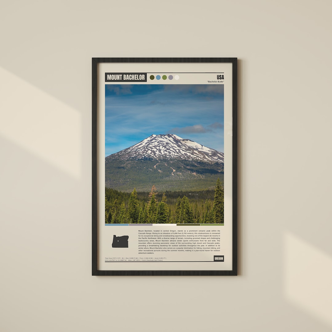 Mount Bachelor Poster | Mount Bachelor Print | Mount Bachelor Wall Art ...