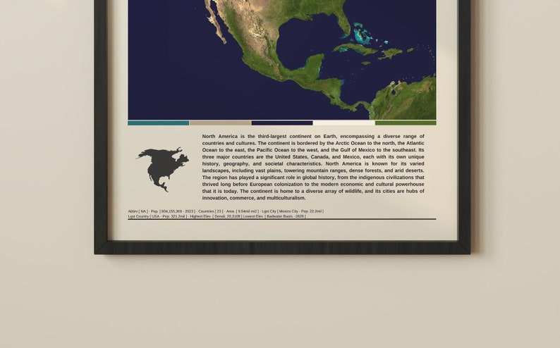 North America Poster | North America Print | North America Wall Art ...