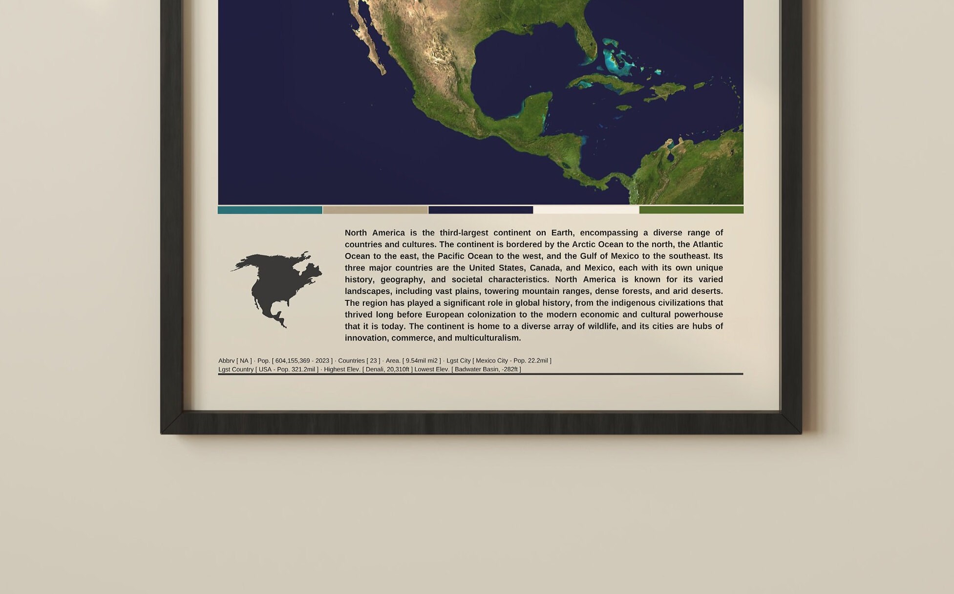 North America Poster | North America Print | North America Wall Art ...