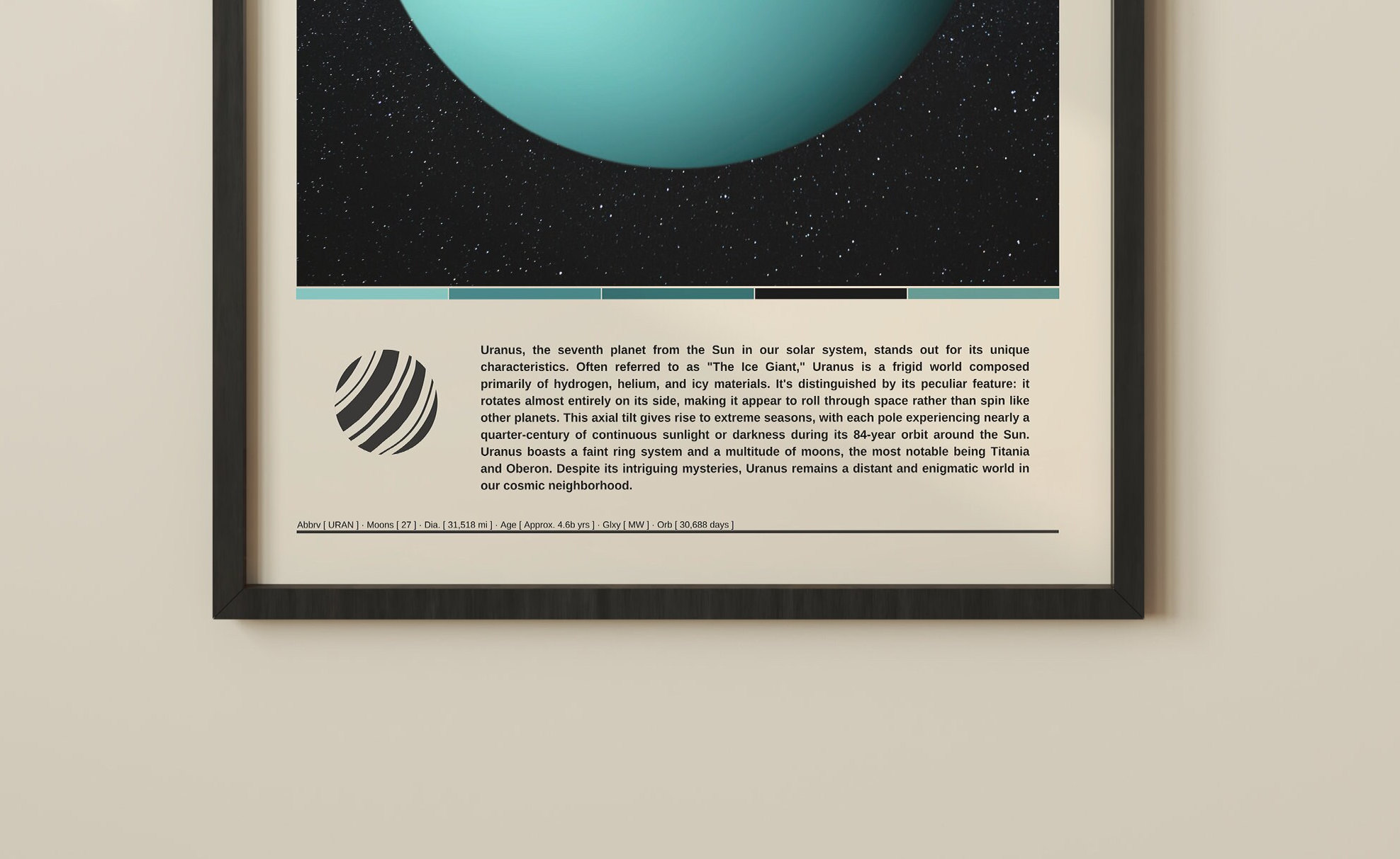 Uranus Poster, Uranus Print, Uranus Wall Art, Uranus Digital Oil ...