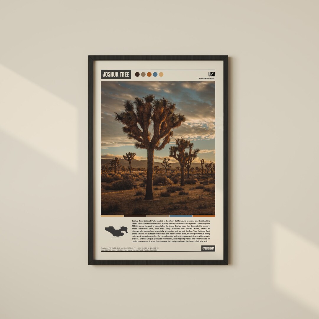 Joshua Tree Poster, Joshua Tree Wall Art, Joshua Tree Digital Download ...