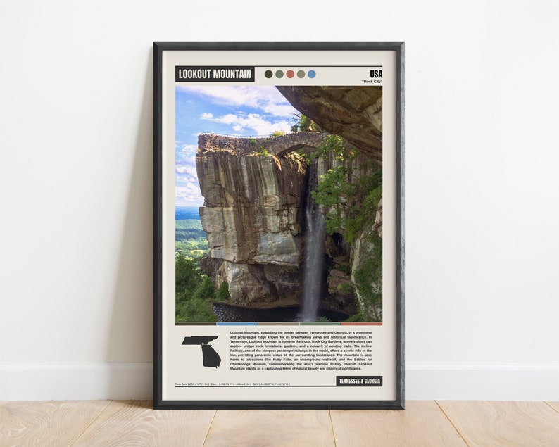 Lookout Mountain Poster Lookout Mountain Print Lookout Mountain Wall ...