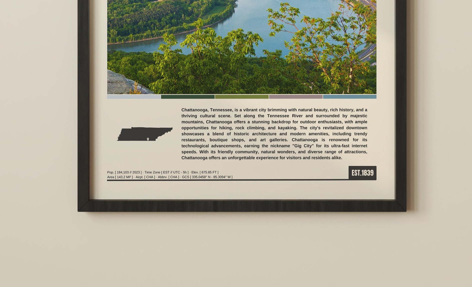 Chattanooga Poster | Chattanooga Print | Chattanooga Wall Art ...