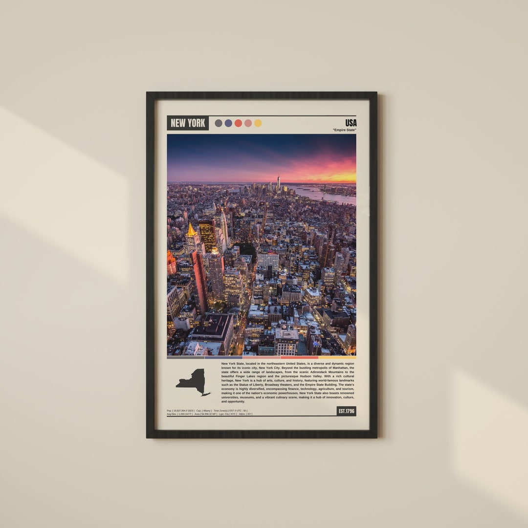 New York Poster, New York Wall Art, Digital Oil Paint, New York Print ...