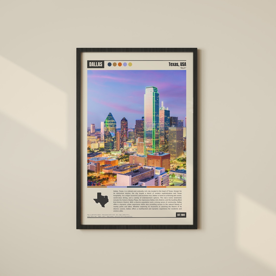 Dallas Poster | Dallas Print | Dallas Wall Art | Dallas Decor | Dallas ...