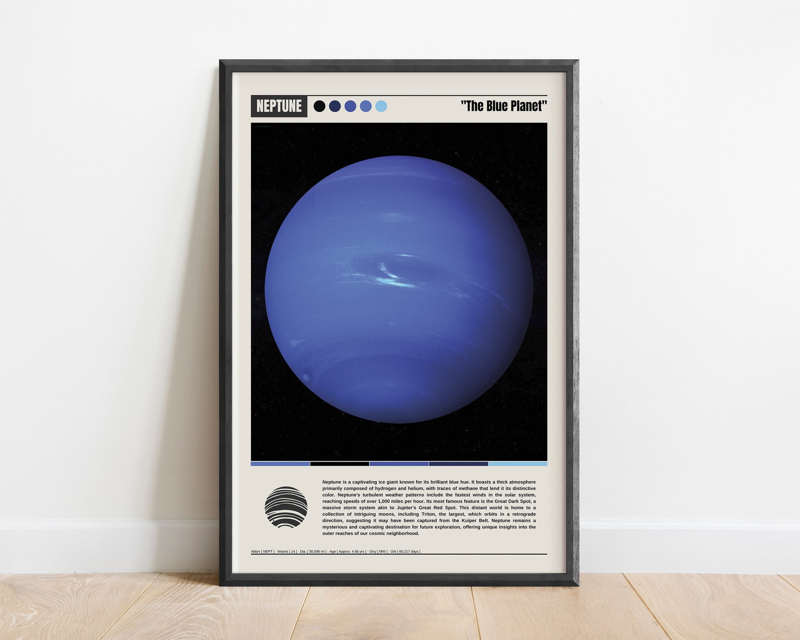 Neptune Poster, Neptune Wall Art, Neptune Digital Download, Neptune ...
