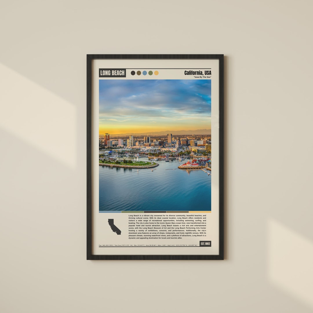 Long Beach Poster | Long Beach Print | Long Beach Wall Art | Long Beach ...
