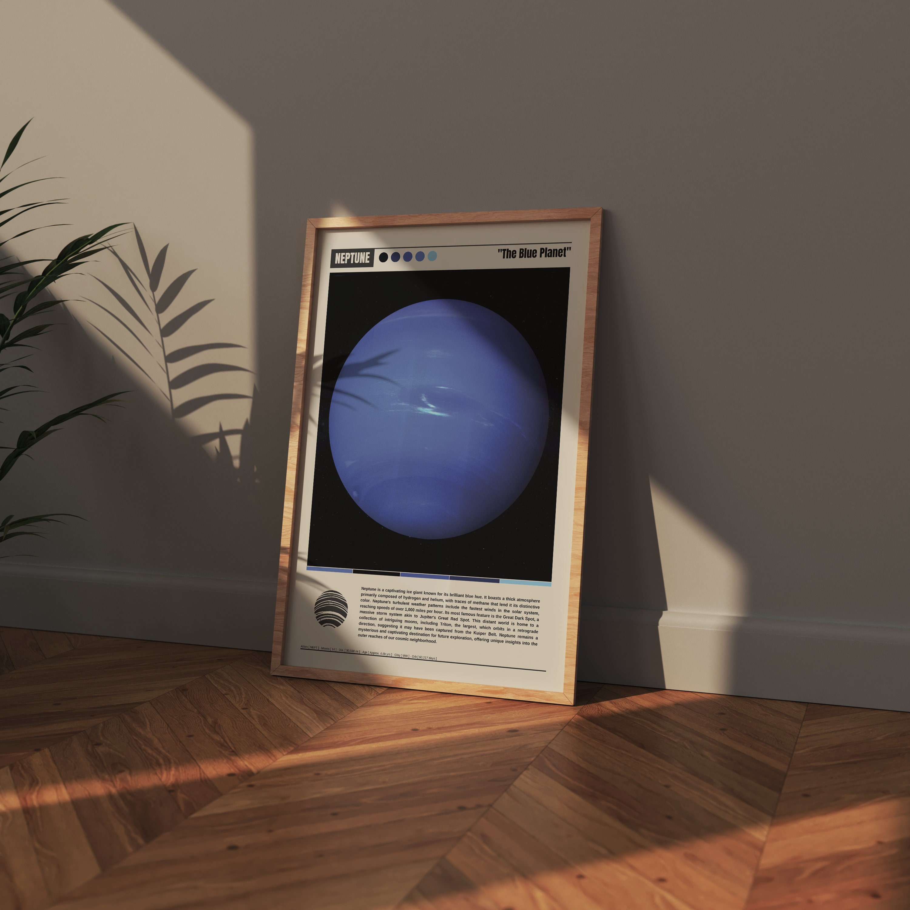 Neptune Poster, Neptune Wall Art, Neptune Digital Download, Neptune ...