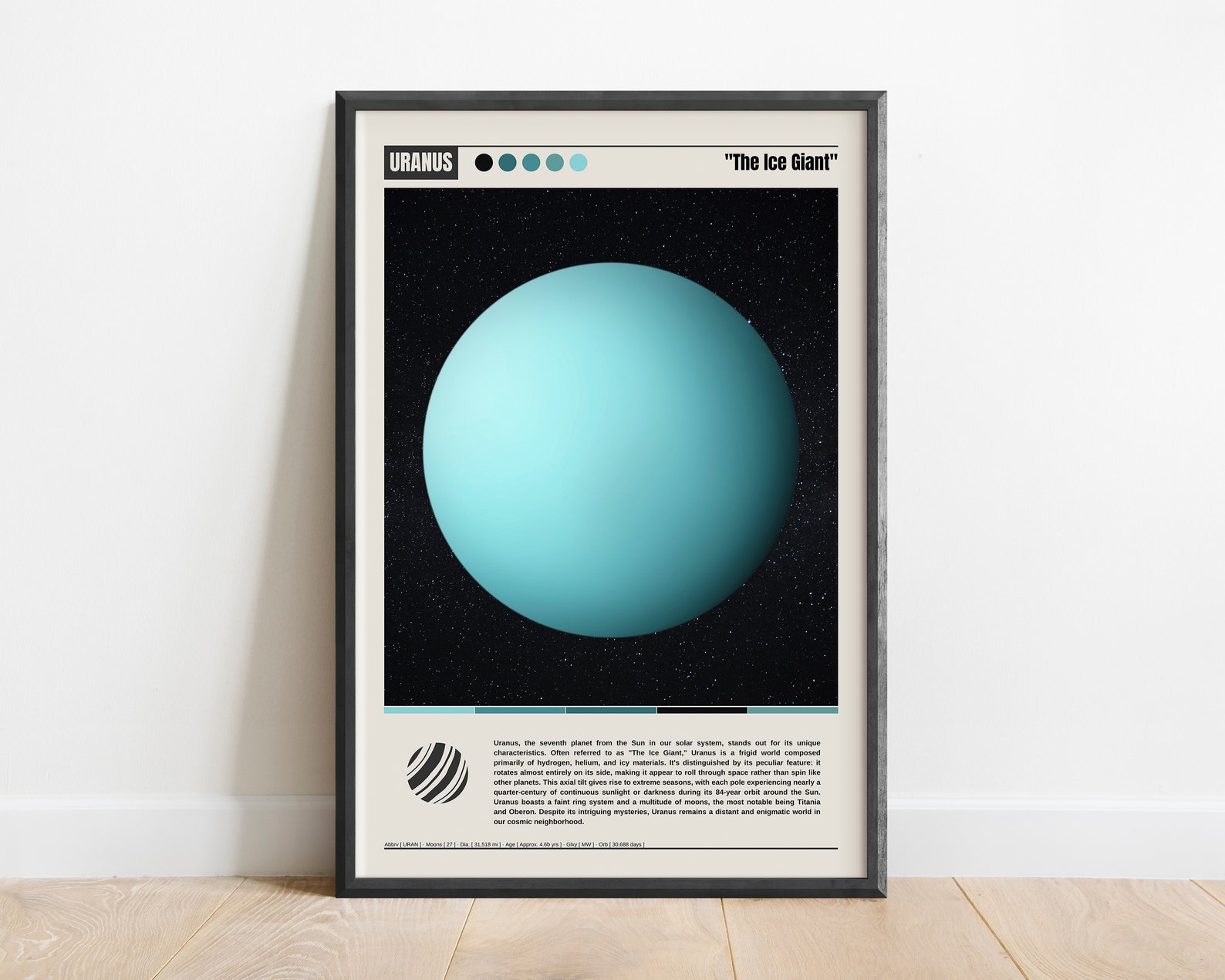 Uranus Poster, Uranus Print, Uranus Wall Art, Uranus Digital Oil ...