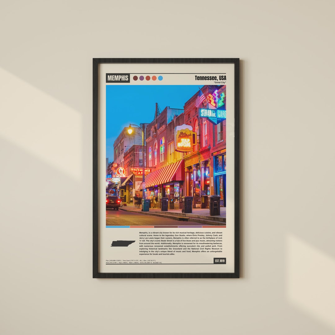 Memphis Poster | Memphis Print | Memphis Wall Art | Memphis Decor ...