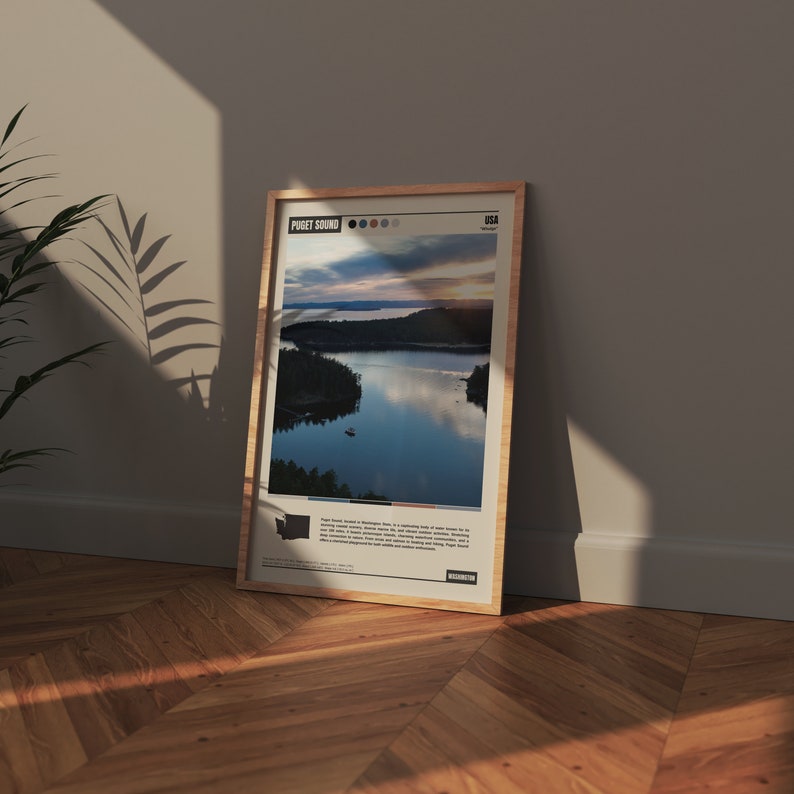 Puget Sound Poster Puget Sound Wall Art Digital Oil Paint - Etsy