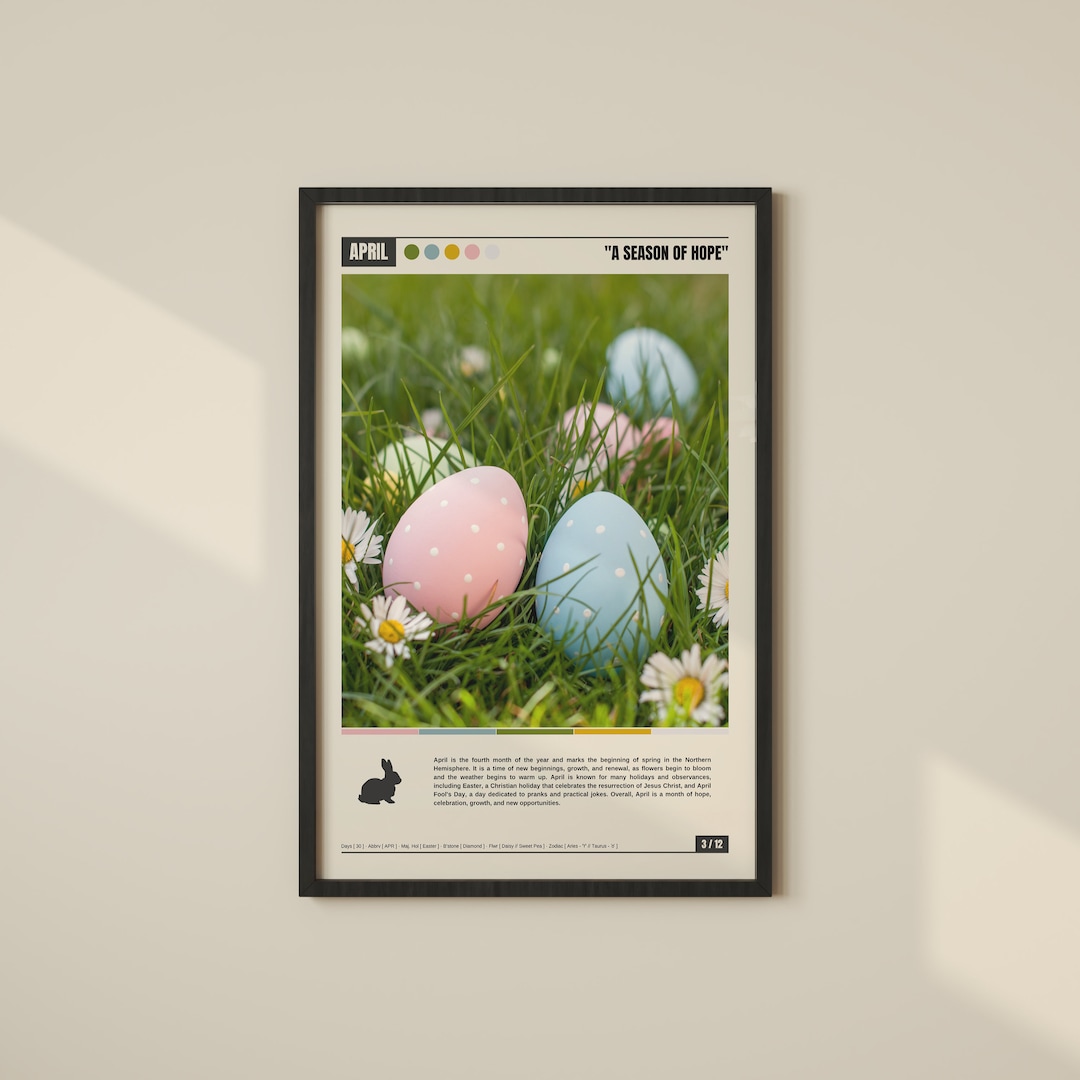 April Print, Easter Printable Art, Spring Oil Painting, Easter Decor ...