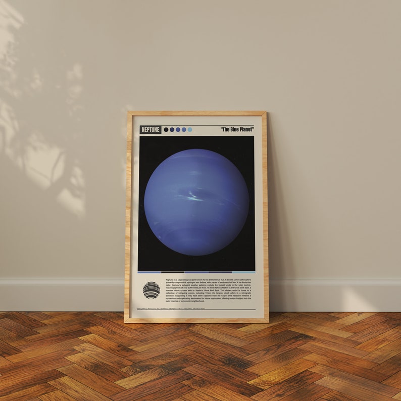 Neptune Poster, Neptune Wall Art, Neptune Digital Download, Neptune ...