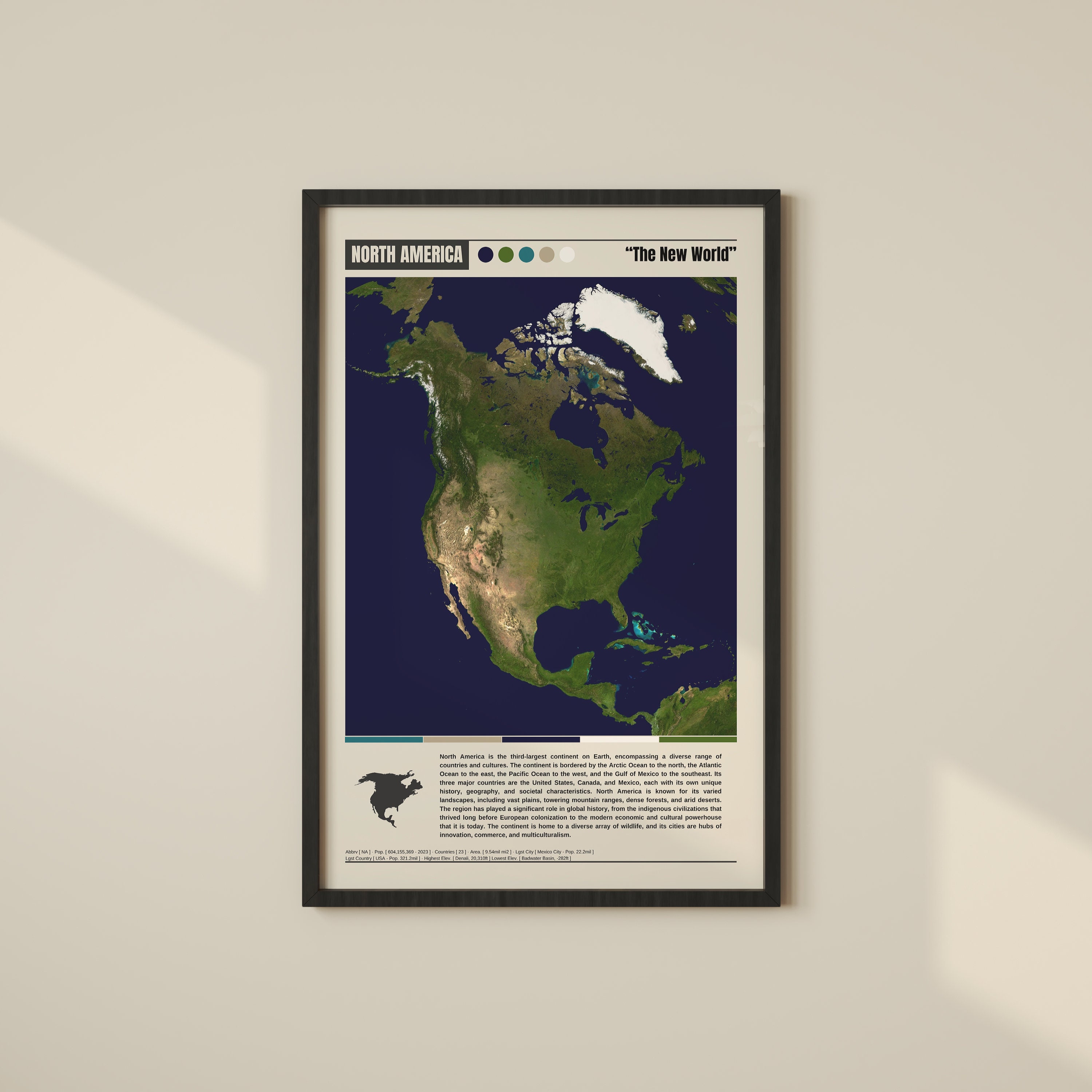 North America Poster | North America Print | North America Wall Art ...