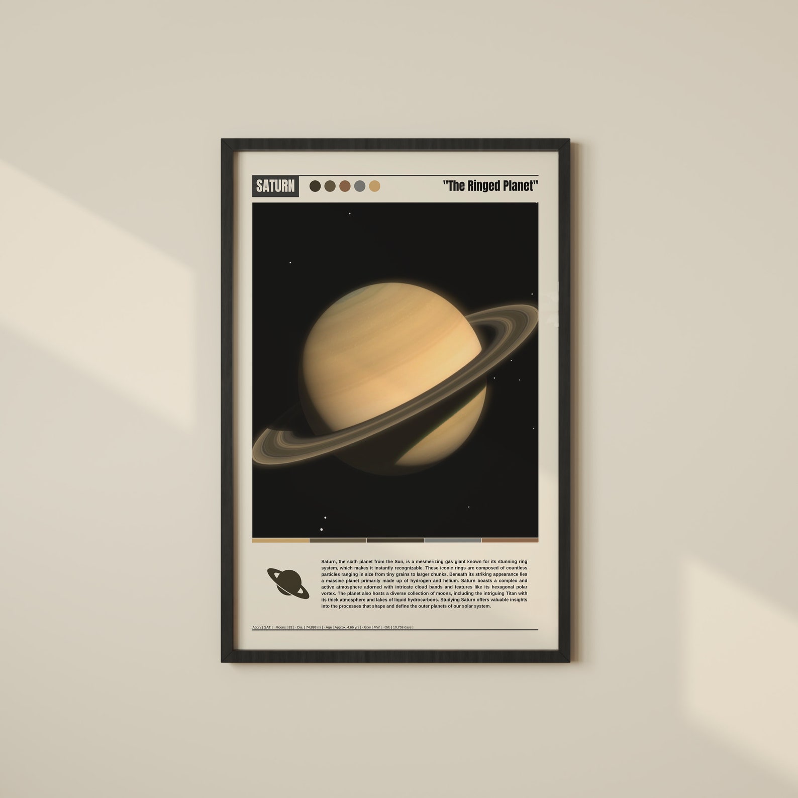 Saturn Print, Saturn Poster, Saturn Digital Download, Saturn Wall Art ...