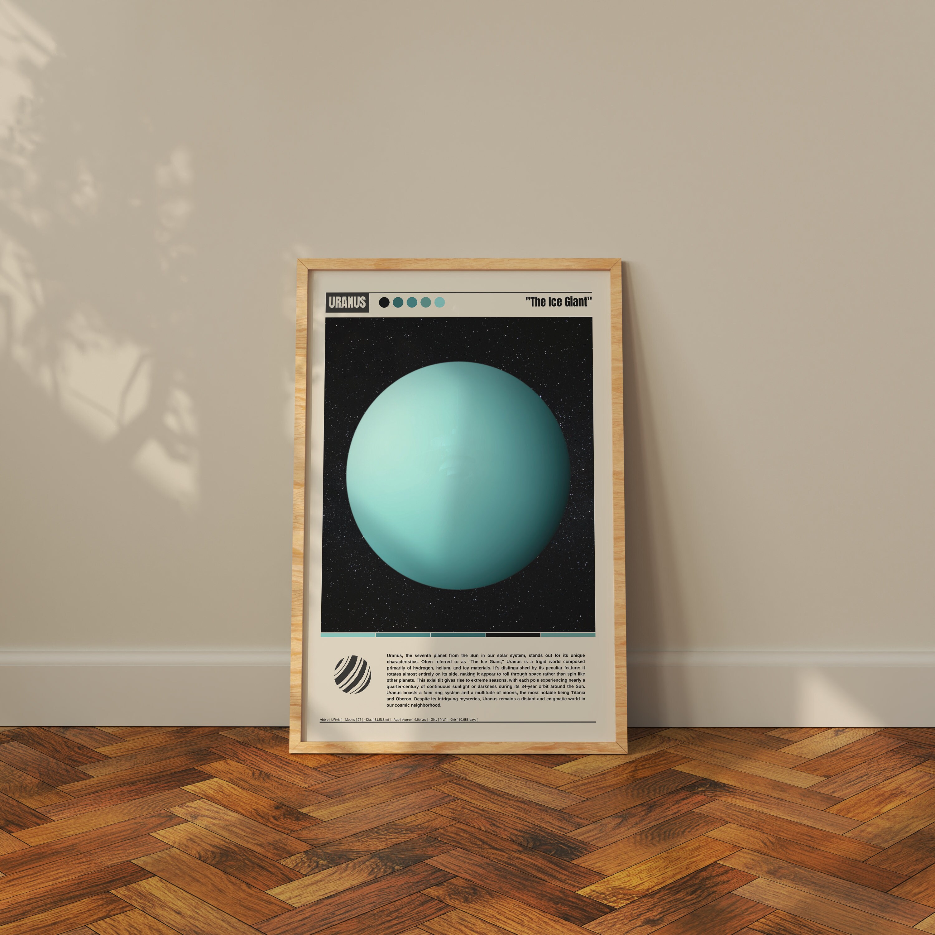 Uranus Poster, Uranus Print, Uranus Wall Art, Uranus Digital Oil ...