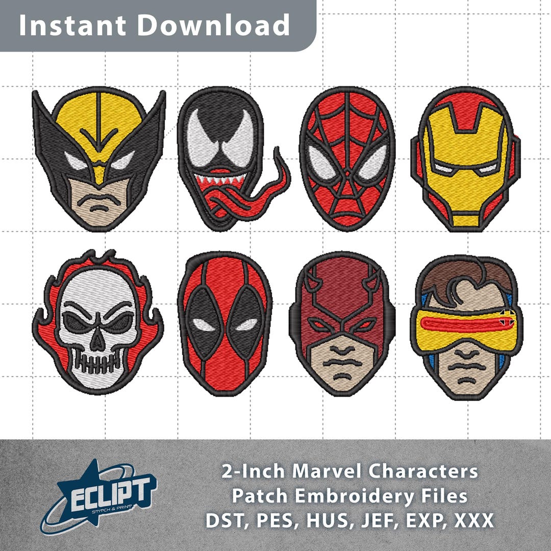 Marvel Patch Embroidery Files 2-inch Tall - Etsy