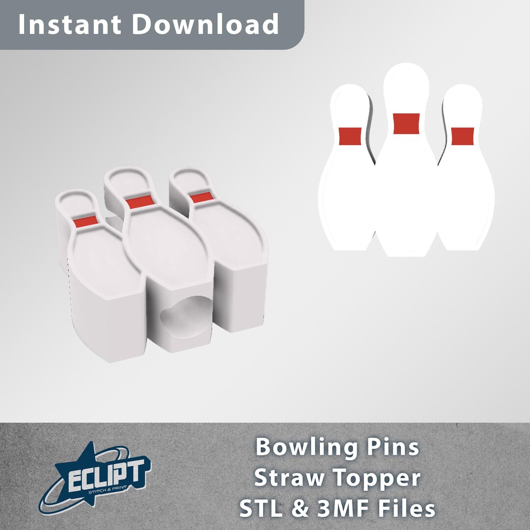 Bowling Pins Straw Topper STL/3MF - Etsy