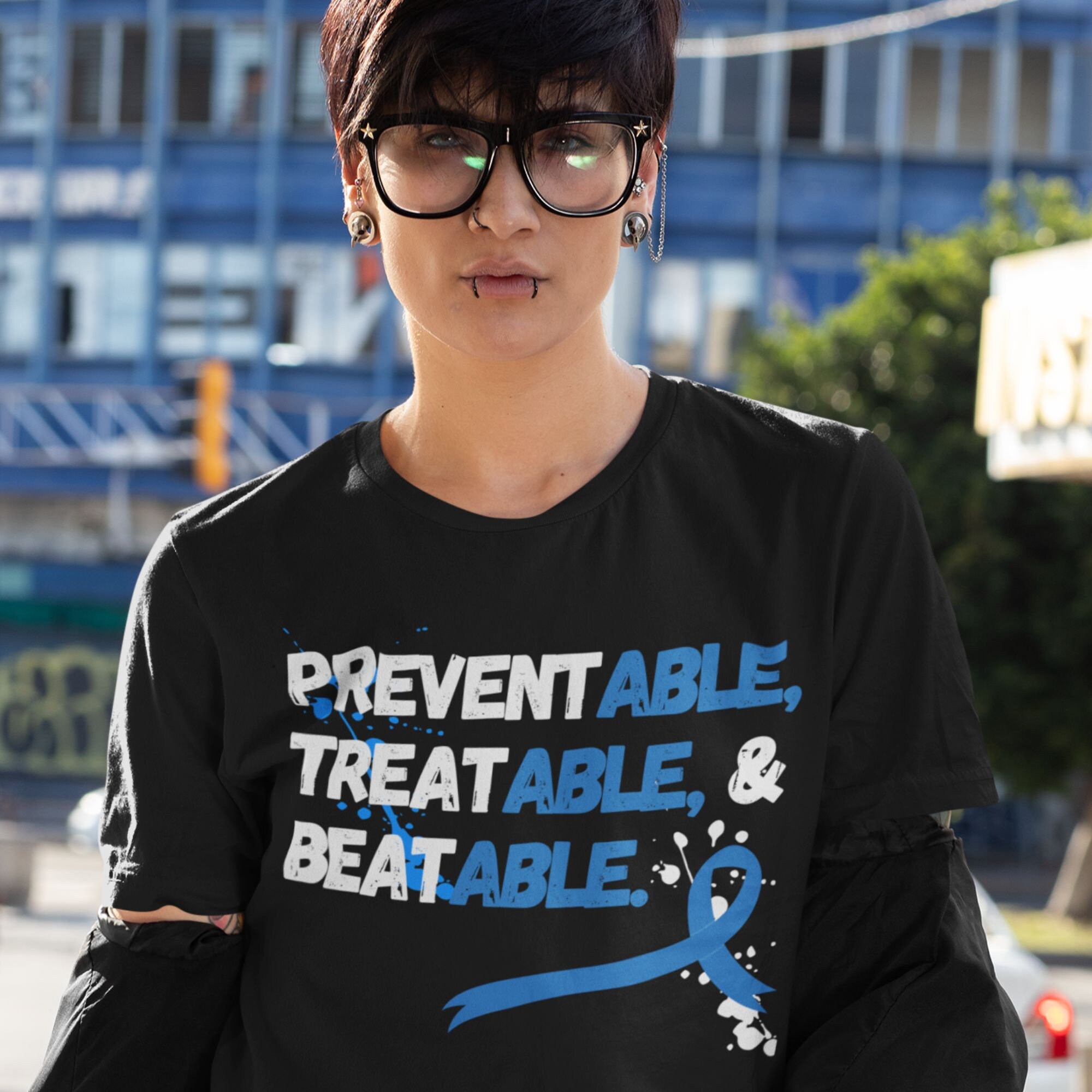 Prevent, Treat, & Beat Colon Cancer Colon Cancer Survivor Tee Colon ...