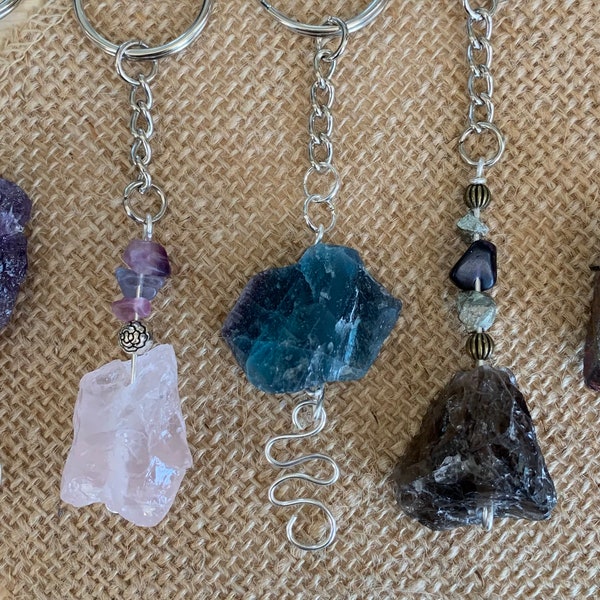 Gemstone Keychain - Etsy