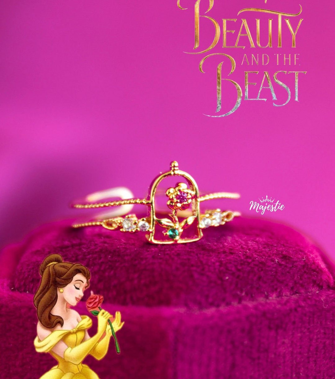 Beauty Beast Ring Belle Rose Ring Beauty & Beast Ring Beauty and the ...
