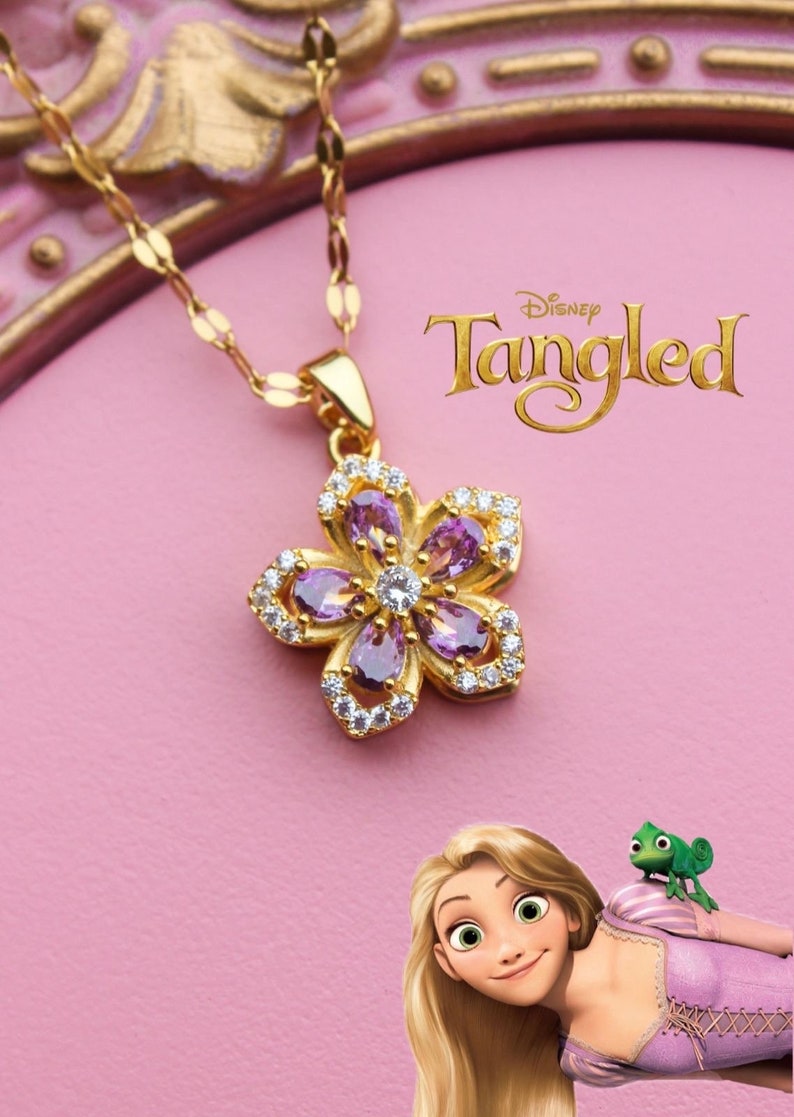 Princess Rapunzel Flower Necklace-stress Relief Spinning Flower Tangled ...