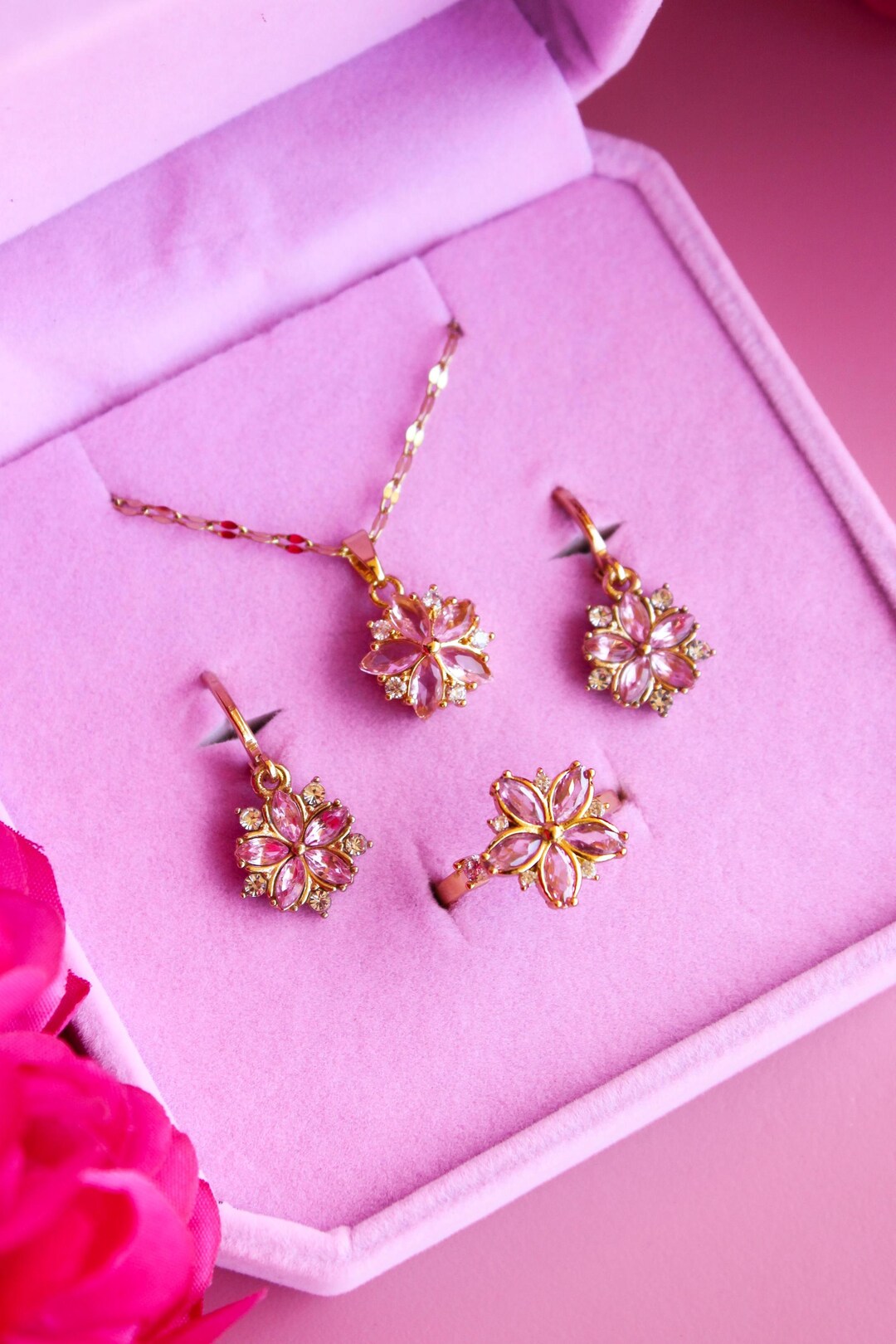 Princess Mulan Jewelry Blossom Flower Set Mulan Spinning Blossom Flower ...
