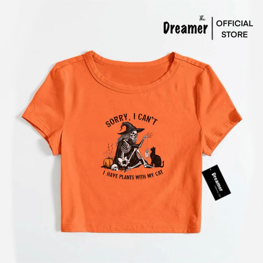 Halloween Witch Crop Top, Halloween Cat Crop Top, Halloween Trendy ...
