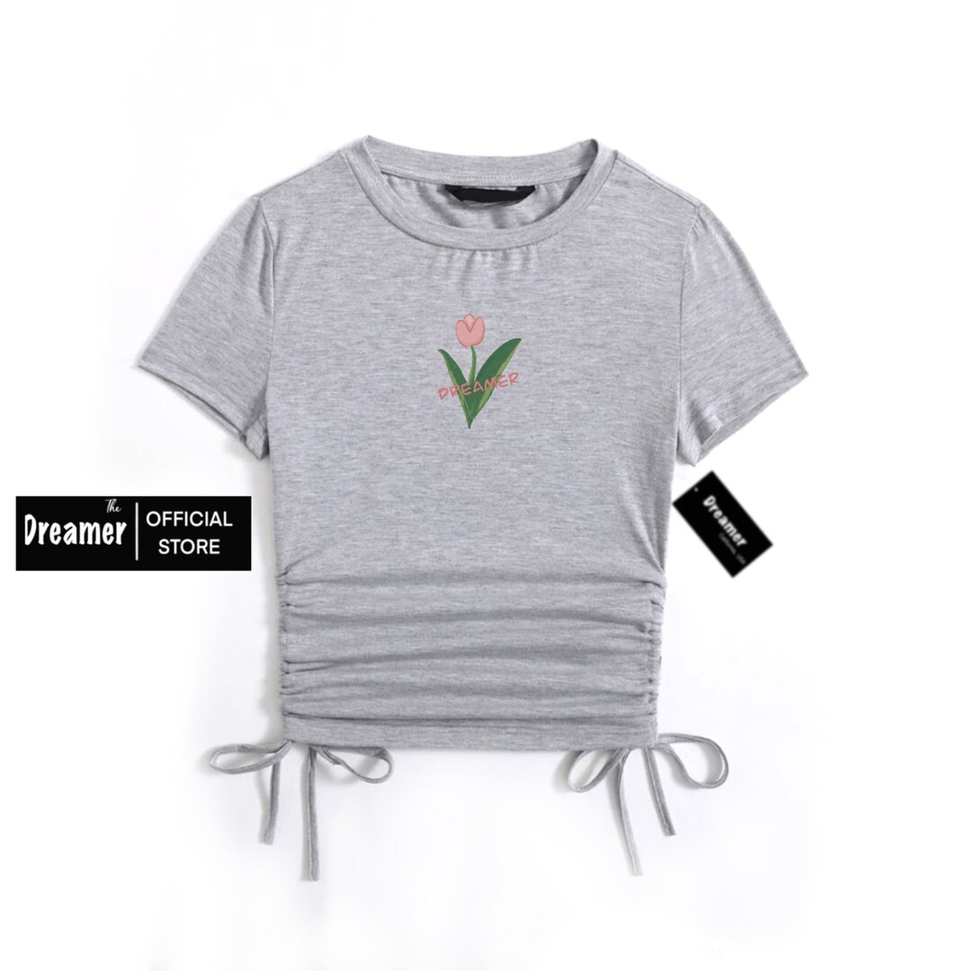 Tulip Flower Drawstring Crop Top Tulip Crop Top Women Flower - Etsy