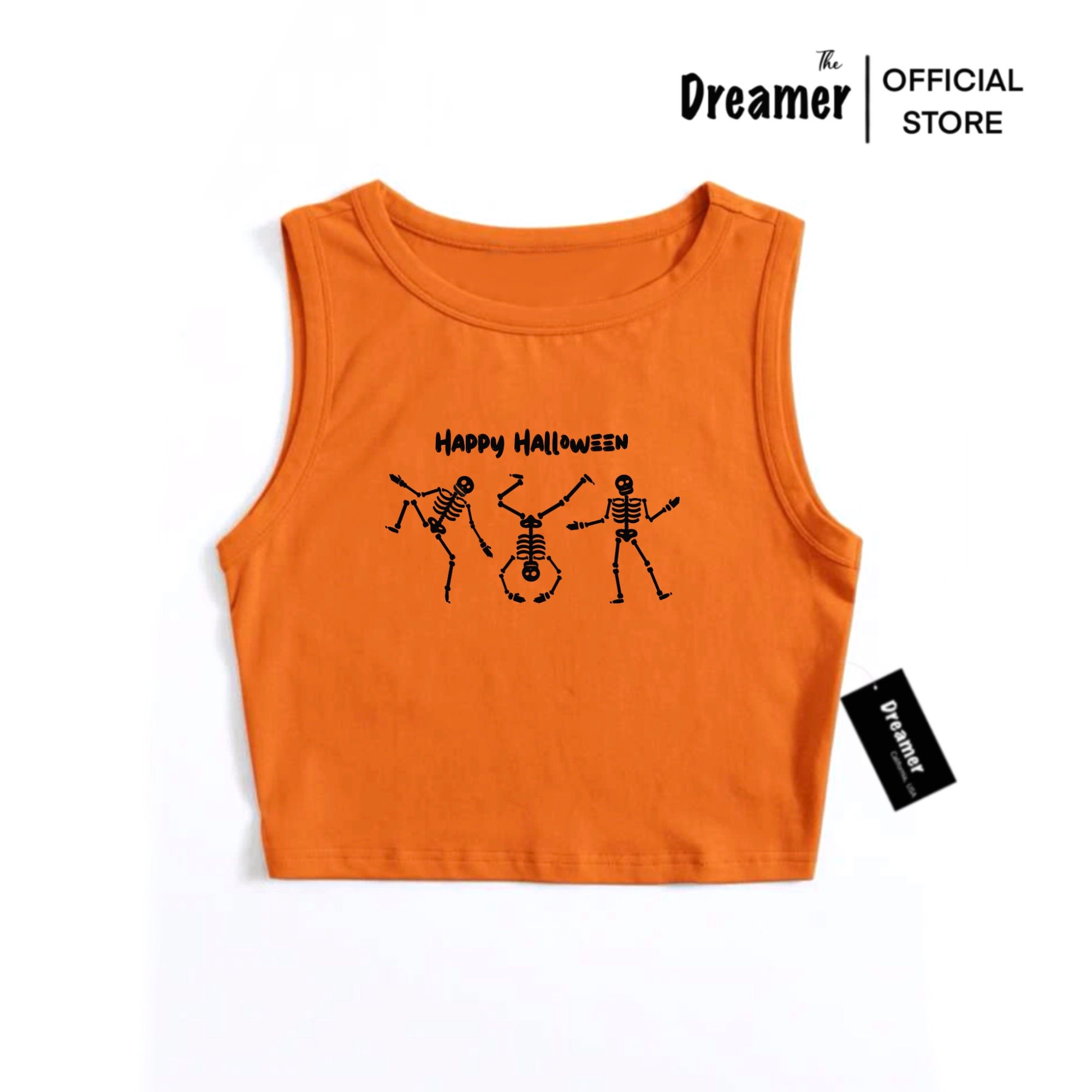 Halloween Crop Top, Skeleton Crop Tank Top, Halloween Skeleton Crop ...